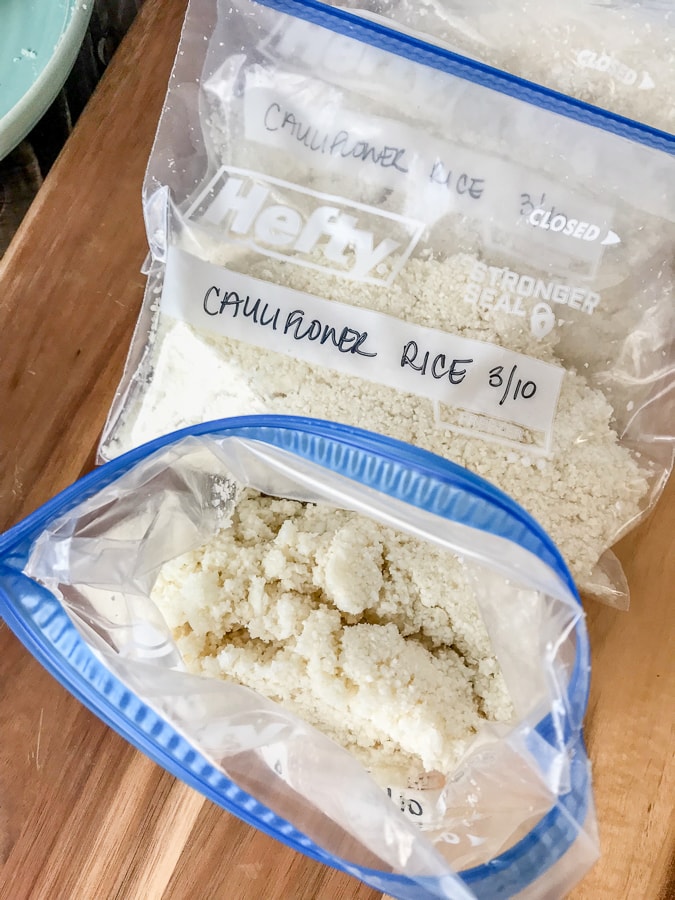 How To Make and Freeze Cauliflower Rice - With Peanut Butter on Top