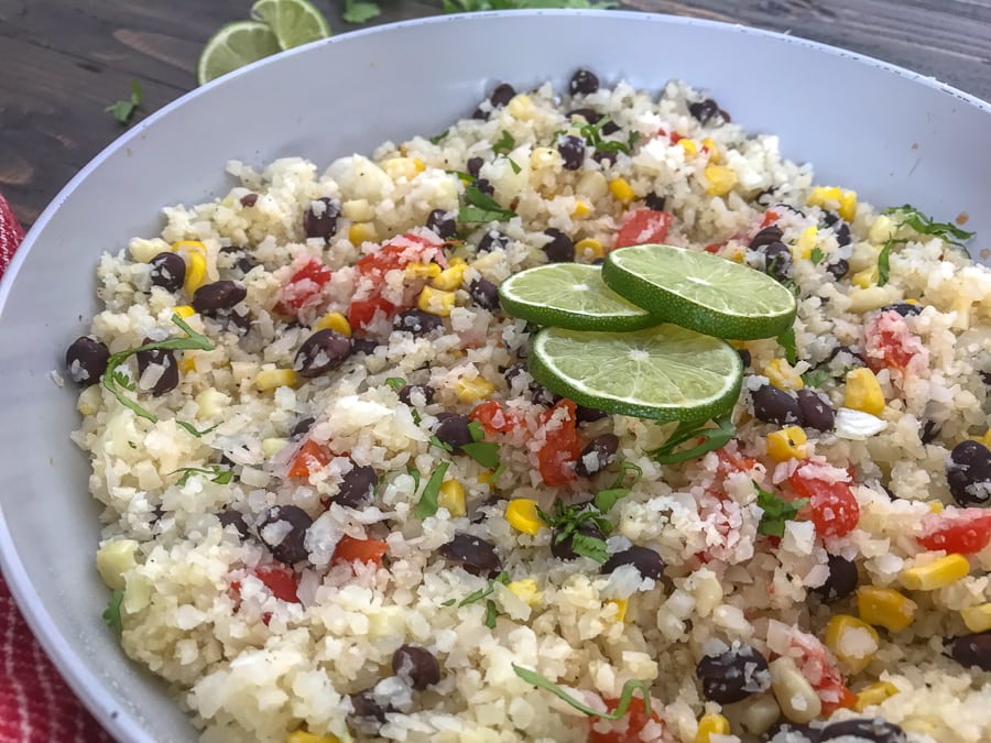 Cilantro Lime Black Bean and Corn Cauliflower Rice - With Peanut Butter ...