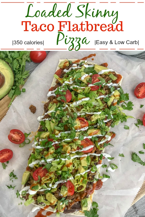 Loaded Skinny Taco Flatbread Pizza - With Peanut Butter on Top