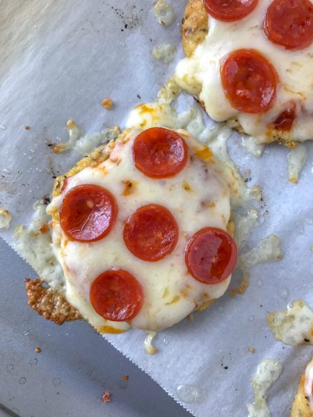 Mini Cauliflower Pepperoni Pizzas - With Peanut Butter on Top