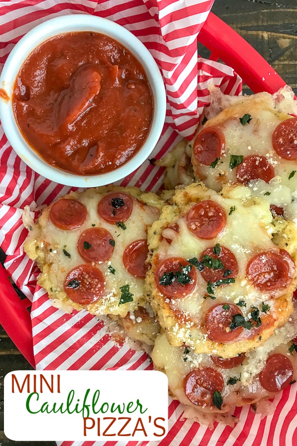 Mini Cauliflower Pepperoni Pizzas - With Peanut Butter on Top
