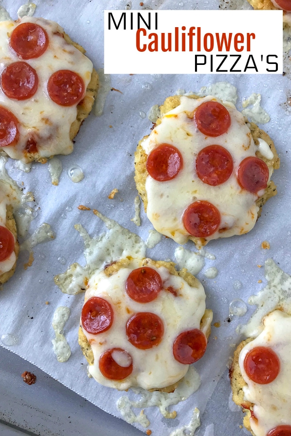 Mini Cauliflower Pepperoni Pizzas - With Peanut Butter on Top