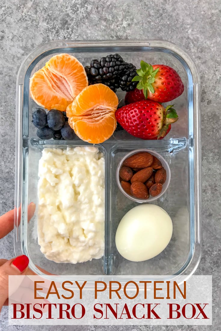 Easy Protein Bistro Snack Box - With Peanut Butter on Top