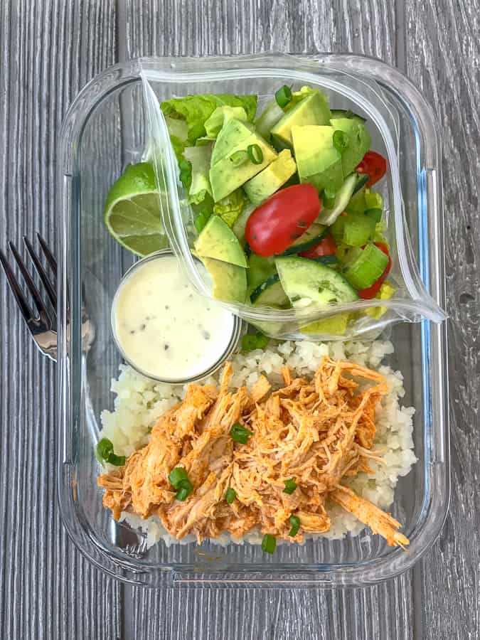 Instant Pot Buffalo Chicken Meal Prep | With Peanut Butter on Top