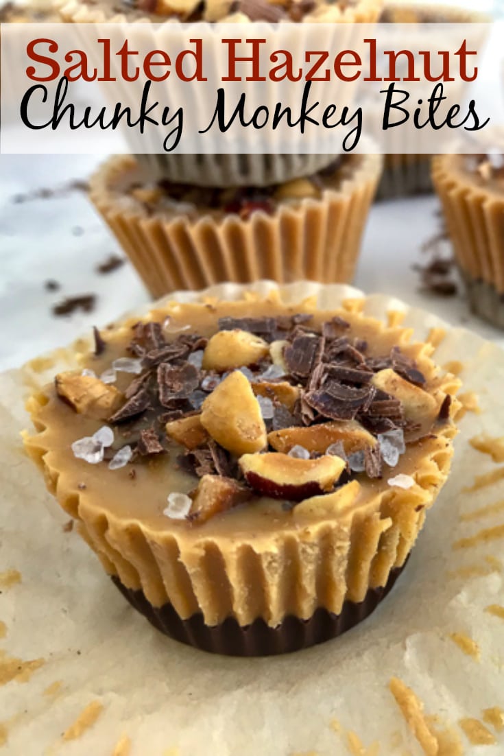 Salted Hazelnut Chunky Monkey Bites - With Peanut Butter on Top