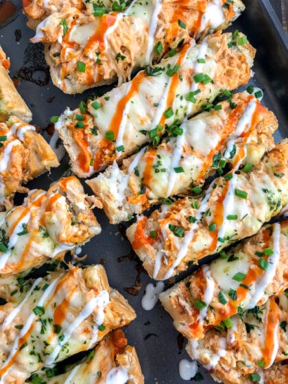 Buffalo Chicken Garlic Bread - With Peanut Butter on Top