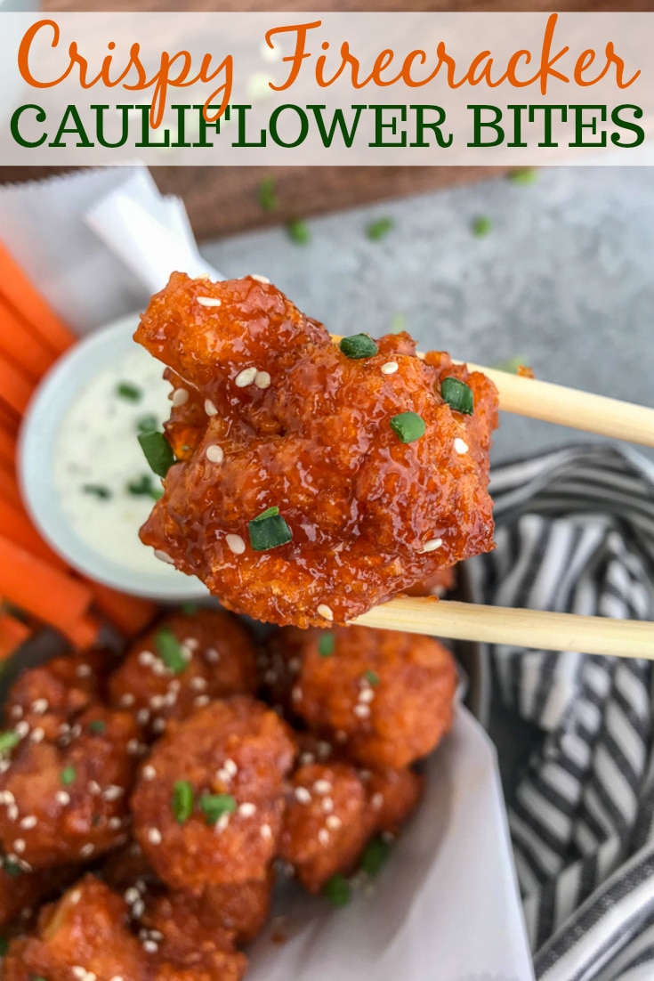 Crispy Firecracker Cauliflower Bites - With Peanut Butter on Top