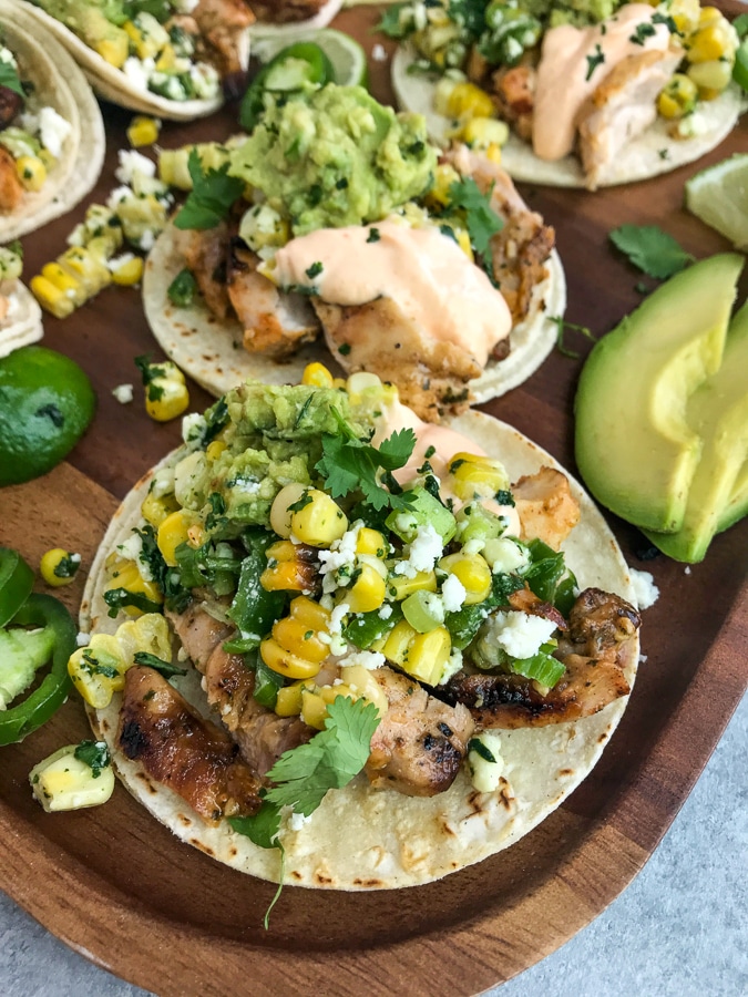 Mexican Street Corn Chicken Tacos - With Peanut Butter on Top