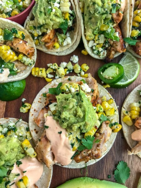 Mexican Street Corn Chicken Tacos - With Peanut Butter on Top